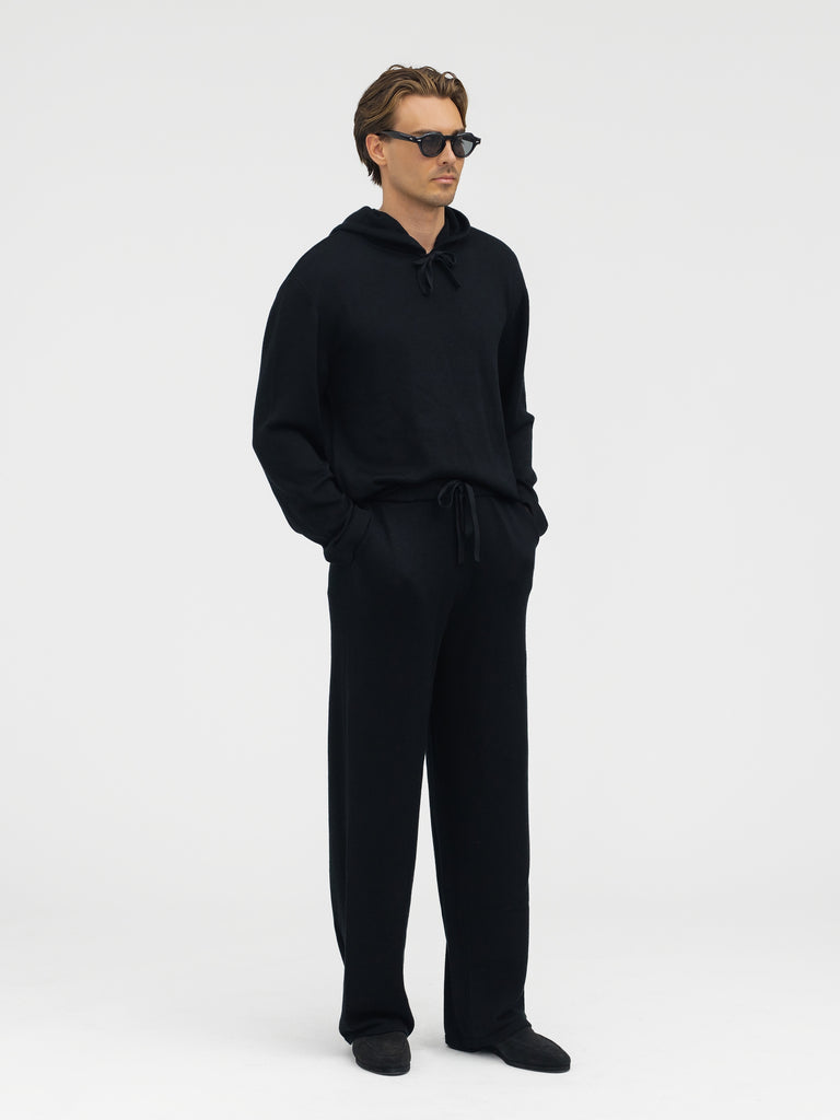 Grand Le Mar - Black Merino Wool Hoodie