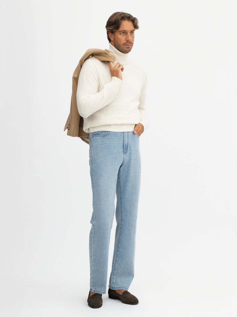 Grand Le Mar | Cream Merino Wool Cashmere Turtleneck – Grand Lè Mar