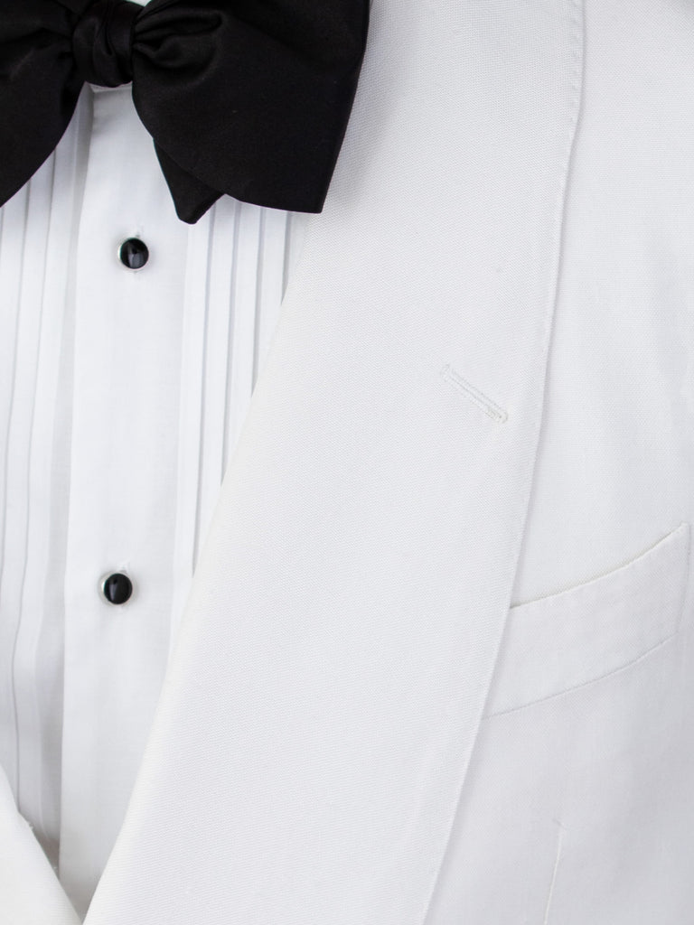 Grand Le Mar - White Dupioni Silk Tuxedo Jacket